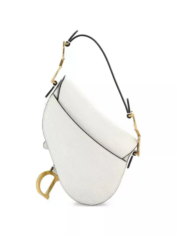 Dior Saddle Handbag Leather Mini Shoulder Bag - White
