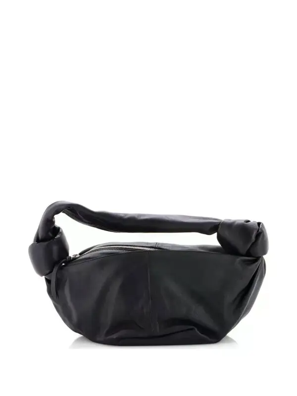 Bottega Veneta Double Knot Leather Mini Hobo Bag - Black