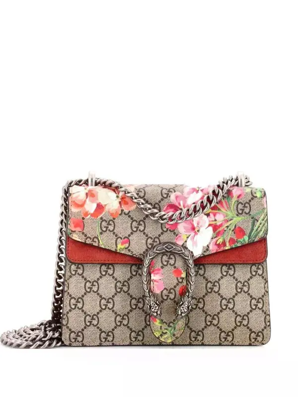 Gucci Dionysus Bag Blooms Print Gg Coated Canvas Mini Shoulder Bag - Brown