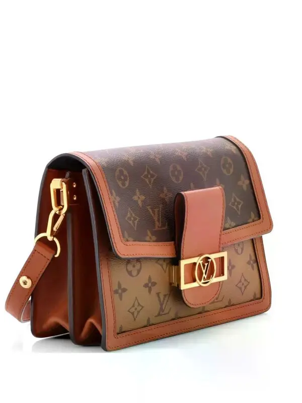 LOUIS VUITTON Dauphine Reverse Monogram Canvas Mm Shoulder Bag - Brown