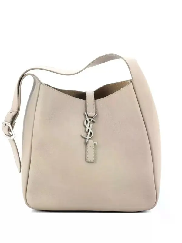 Saint Laurent Le 5 A 7 Supple Leather Small Hobo Bag - Neutrals