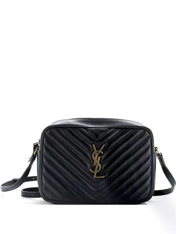 Saint Laurent Lou Camera Bag Matelasse Chevron Leather Small Crossbody Bag - Black