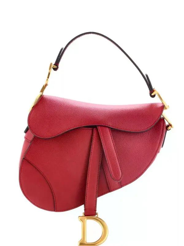 Dior Saddle Handbag Leather Mini Shoulder Bag - Red