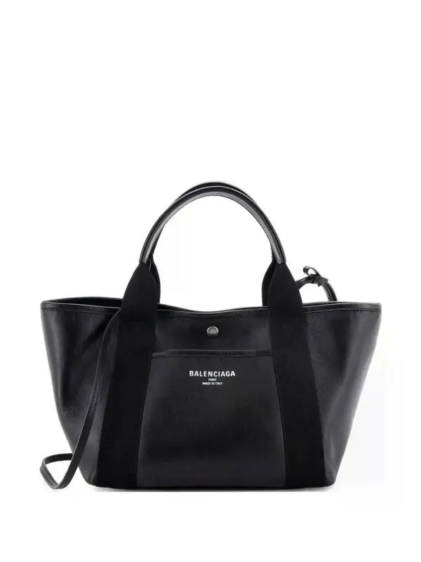 Balenciaga Biarritz Leather Small Tote Bag - Black