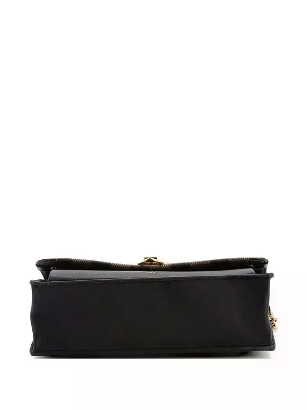 LOUIS VUITTON Vavin Chain Wallet Nm Damier With Leather Crossbody Bag - Black