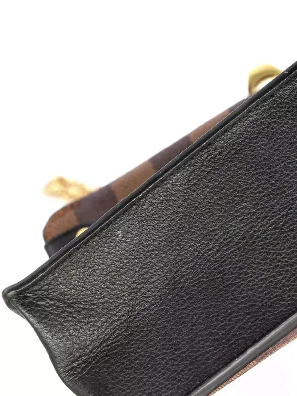LOUIS VUITTON Vavin Chain Wallet Nm Damier With Leather Crossbody Bag - Black