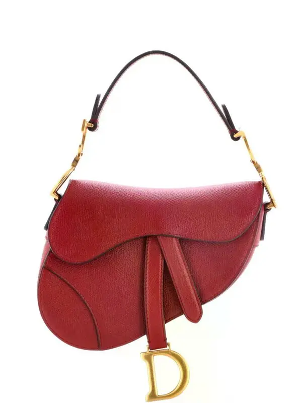 Dior Saddle Handbag Leather Mini Shoulder Bag - Red