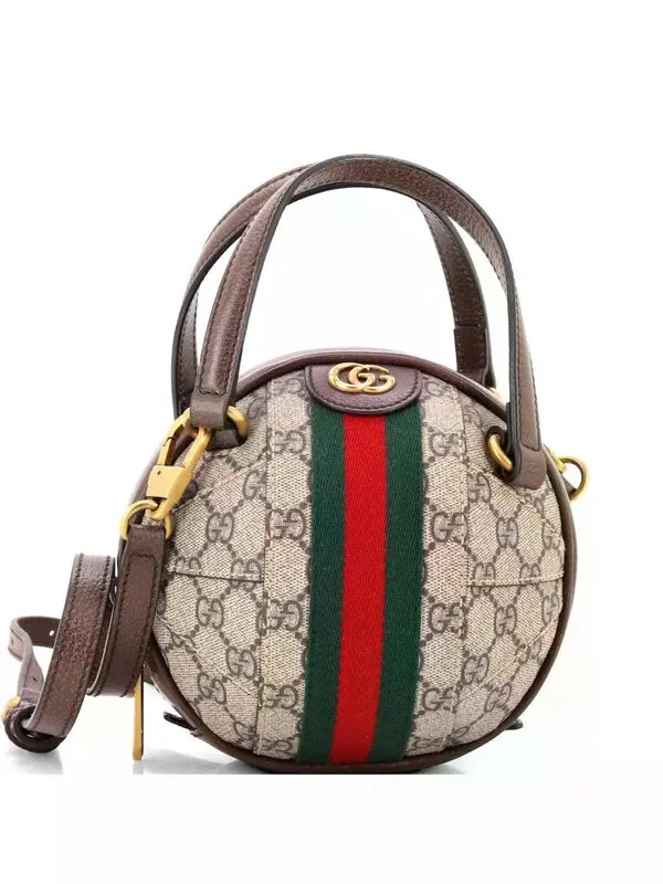 Gucci Ophidia Basketball Bag Gg Coated Canvas Mini Shoulder Bag - Brown