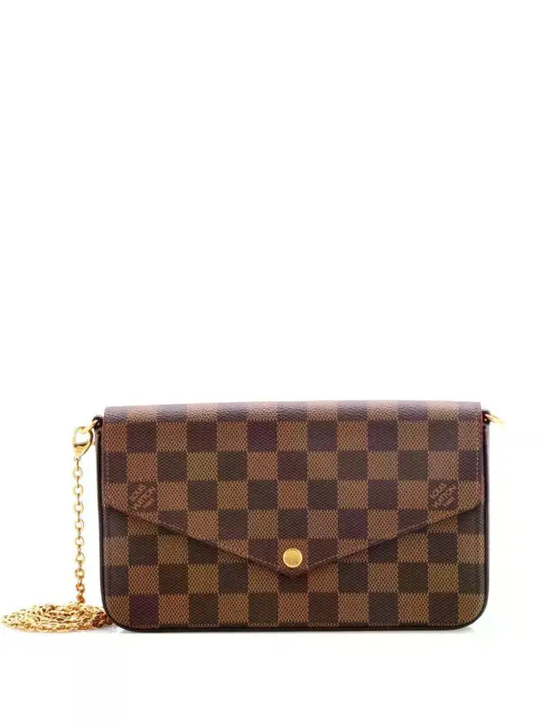 LOUIS VUITTON Felicie Pochette Damier Crossbody Bag - Brown