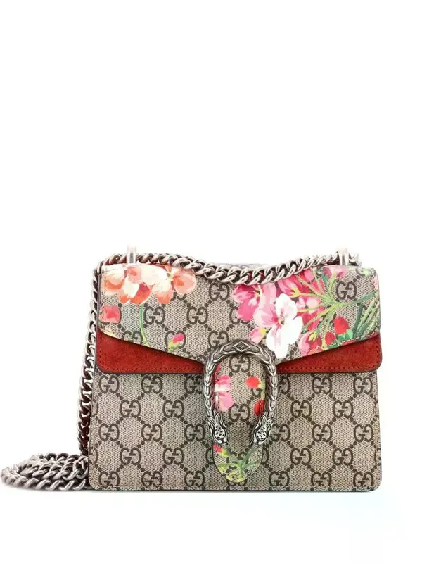 Gucci Dionysus Bag Blooms Print Gg Coated Canvas Mini Shoulder Bag - Brown