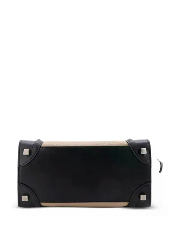 Celine Tricolor Leather Micro Luggage Tote Bag