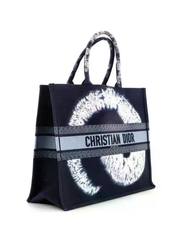 Dior Book Embroidered Large Tote Bag - Blue
