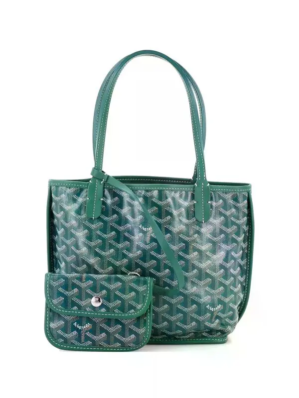 Goyard Anjou Reversible Tote Coated Canvas Mini Satchel - Green