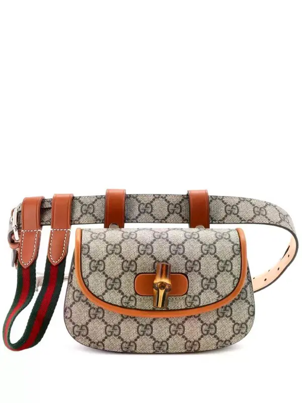 Gucci Bamboo 1947 Gg Coated Canvas Mini Belt Bag - Brown