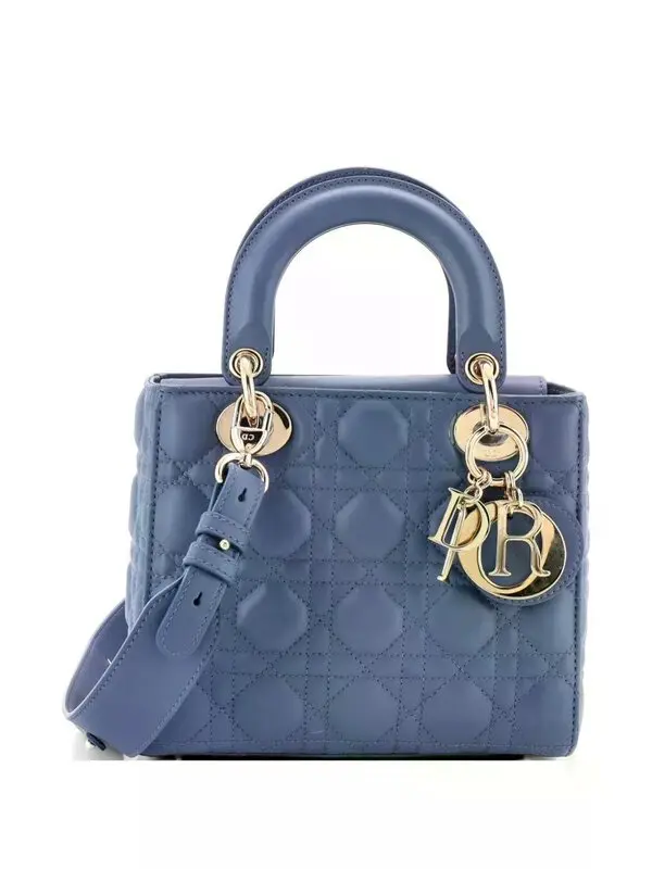 Dior My Abcdior Lady Bag Cannage Quilt Lambskin Crossbody Bag - Blue