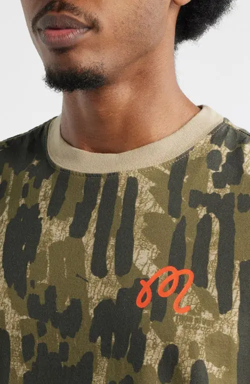 MALBON Tour Divot Camo Cotton Graphic T-shirt - Bark Camo