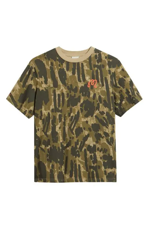 MALBON Tour Divot Camo Cotton Graphic T-shirt - Bark Camo