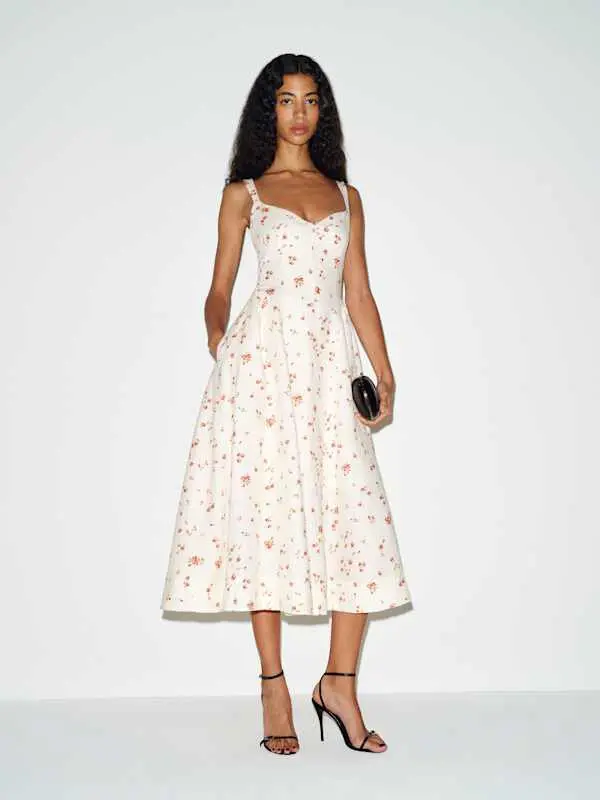 REFORMATION Birdie Linen Maxi Dress - Ivory
