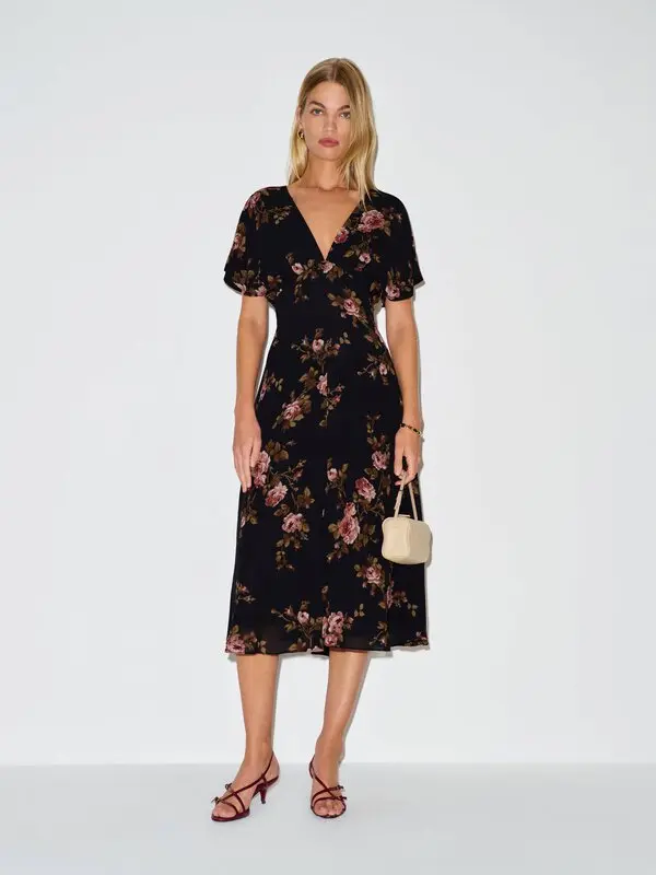 REFORMATION Doranni Dress - Black