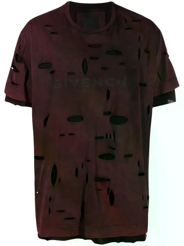 Givenchy Layered-design Ripped Cotton T-shirt