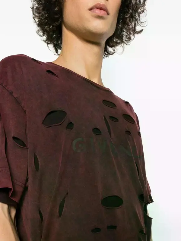 Givenchy Layered-design Ripped Cotton T-shirt