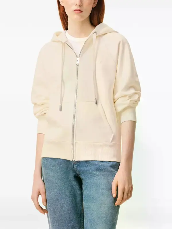 AMI Paris Logo-embroidered Zip-up Hoodie