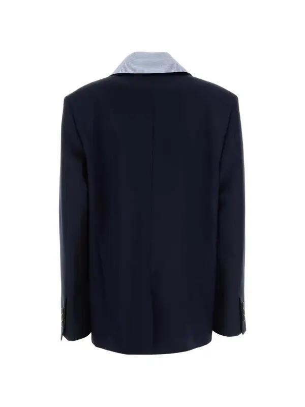 Miu Miu Single-breasted Wool Blazer With Detachable Collar