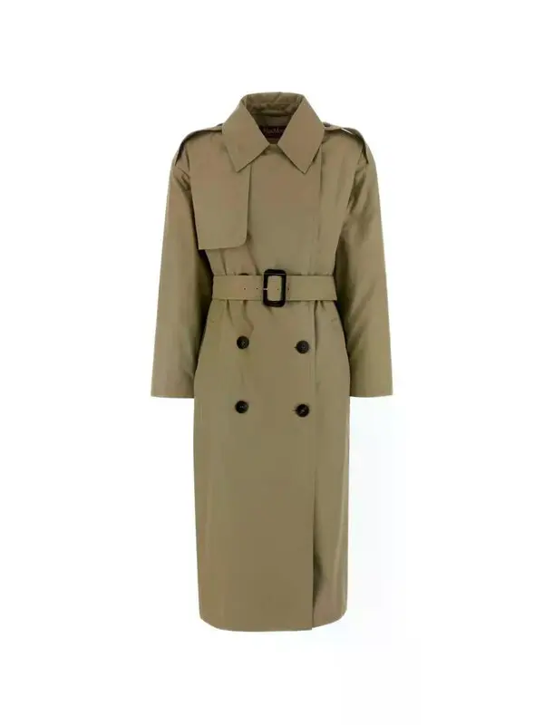 Max Mara Charme Belted Cotton Trench Coat - Neutrals