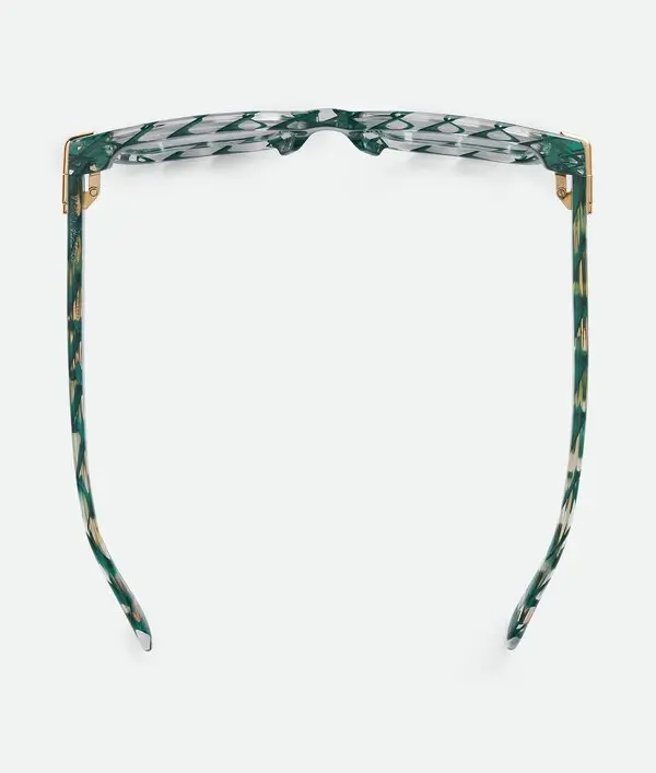 Bottega Veneta Mitre Square Eyeglasses - Green/transparent