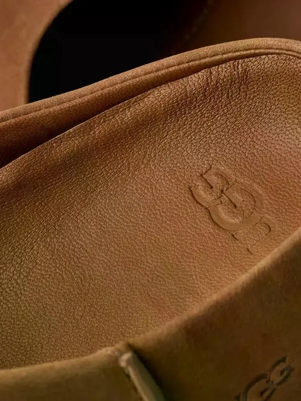 UGG Logo-detail Leather Flat Mules
