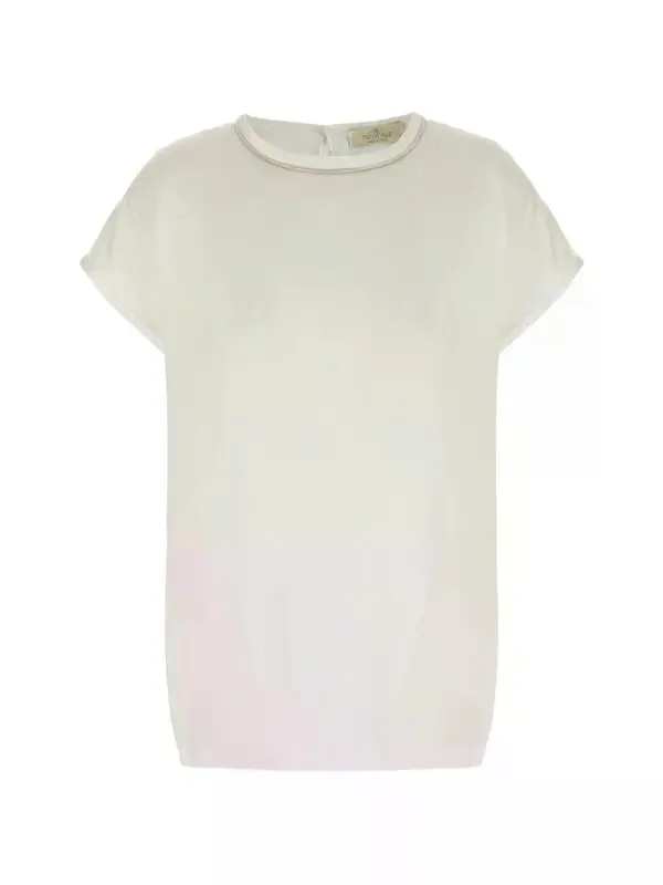 PANICALE Beaded Silk Top - White