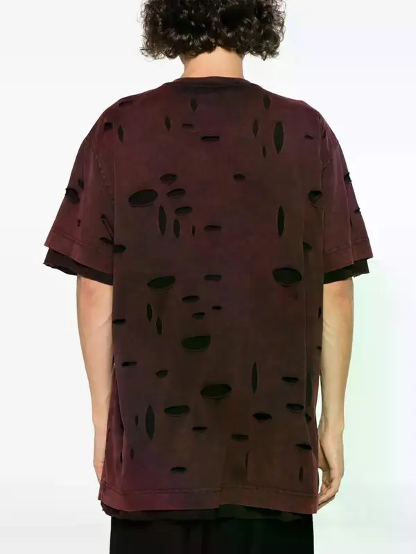 Givenchy Layered-design Ripped Cotton T-shirt - Red