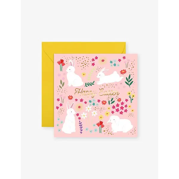 CENTRAL 23 Pink Bunnies Happy Easter Card