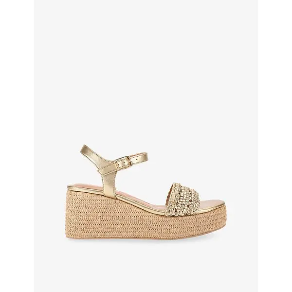 Carvela Portofino Faux-leather Flatform Sandals - Gold