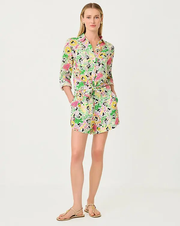 Lilly Pulitzer® Sea View Linen Button-down Shirt - Multi Throwback Disney