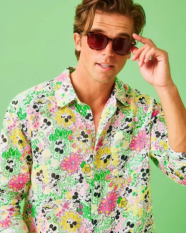 LILLY PULITZER Stuff Addison Linen Button Down Shirt
