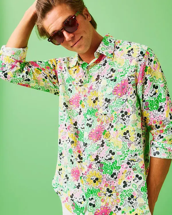 LILLY PULITZER Stuff Addison Linen Button Down Shirt