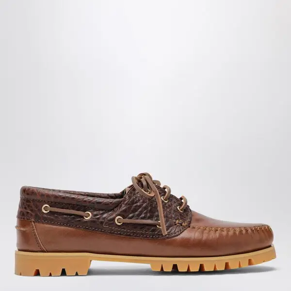 VINNY'S Boat Shoe With Crocodile Insert