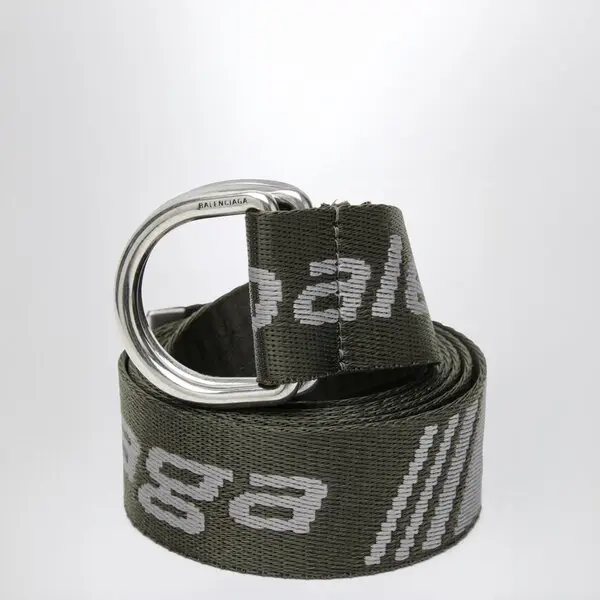 Balenciaga Khaki D-ring Belt With Loop Sports Icon Motif - Green