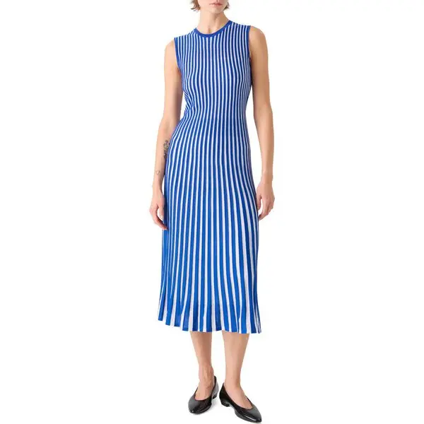 Akris Two-tone Striped Silk Sweater Dress