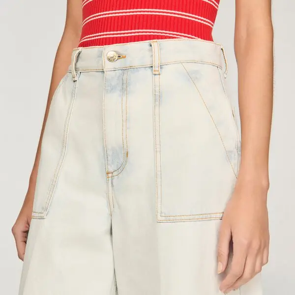 Sandro Washed Denim Bermuda Shorts