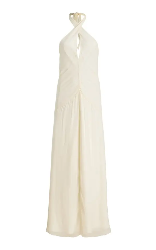 Staud Luma Crepe Maxi Dress - Ivory