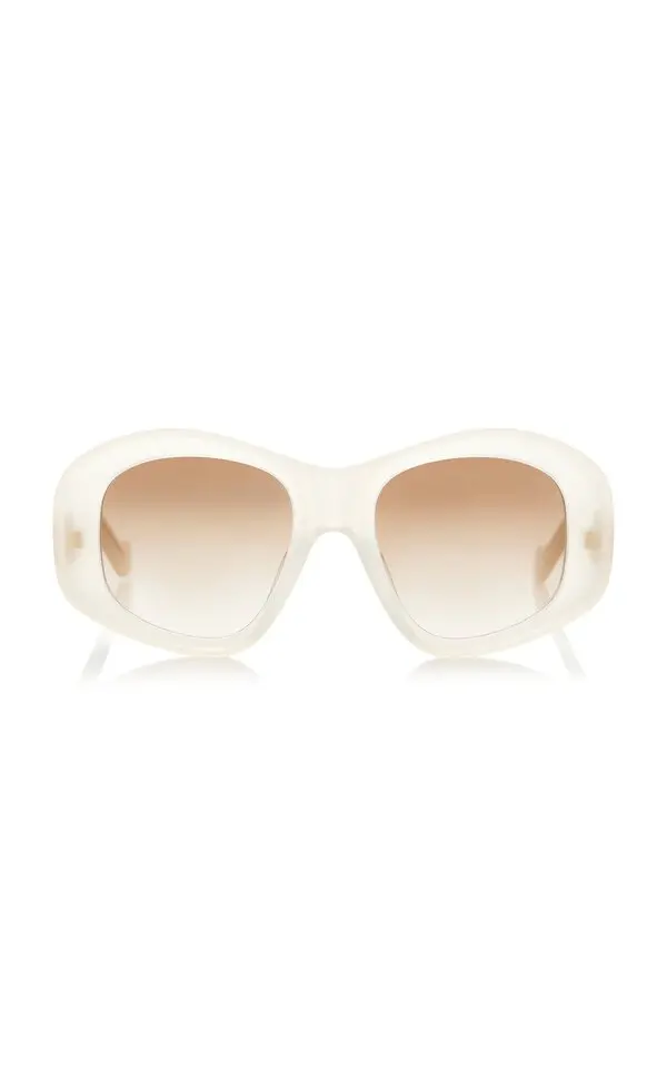 Loewe Beveled Pentagon Acetate Sunglasses - Ivory
