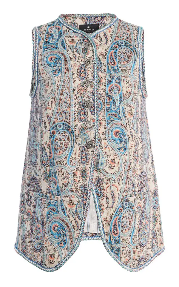 Etro Cotton-blend Jacquard Vest