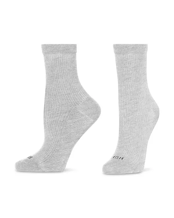 Hue Blend Sheer Rib Socks - Light Heather Grey