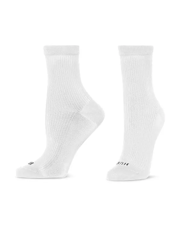 Hue Blend Sheer Rib Socks - White