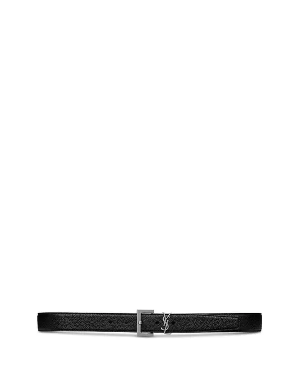 Saint Laurent Cassandre Belt - Black And Silver