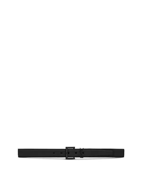 Saint Laurent Cassandre Belt - Black And Silver