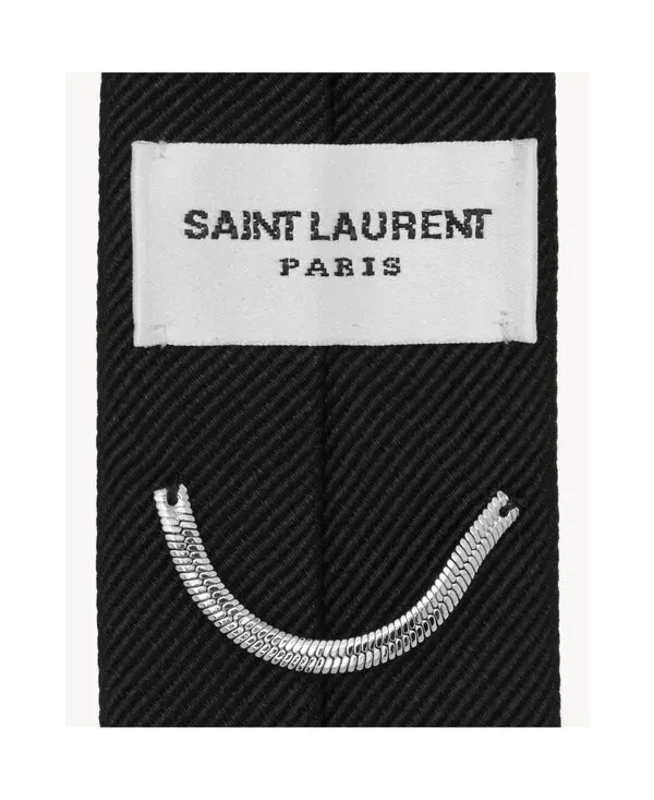 Saint Laurent Signature Evening Skinny Tie - Black