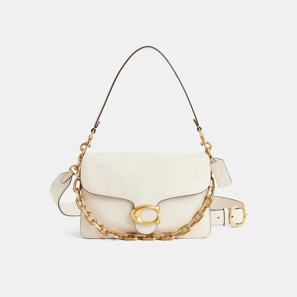 COACH Chain Tabby Shoulder Bag - Brass/chalk